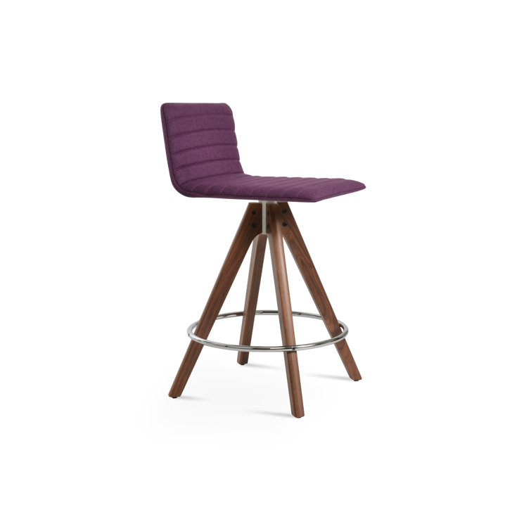 sohoConcept Corona UPH Pyramid Bar & Counter Stool in Deep Purple | Wayfair
